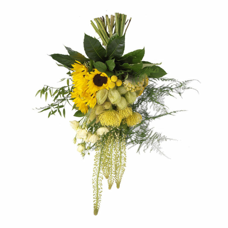 rouwboeket met lint | TOP rouwstuk | witte rouwboeketten, uitvaart ...