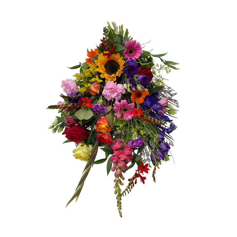 rouwboeket met lint | TOP rouwstuk | witte rouwboeketten, uitvaart ...