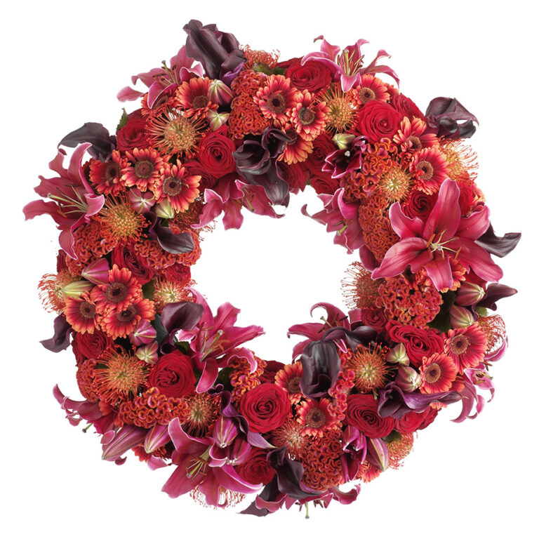 Rouwkrans wit blauw | TOP rouwstuk | rouwkransen, rouwbloemen, blauw