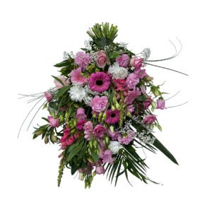 rouwboeket met lint | TOP rouwstuk | witte rouwboeketten, uitvaart ...