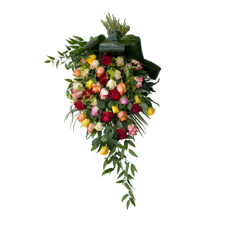 rouwboeket met lint | TOP rouwstuk | witte rouwboeketten, uitvaart ...