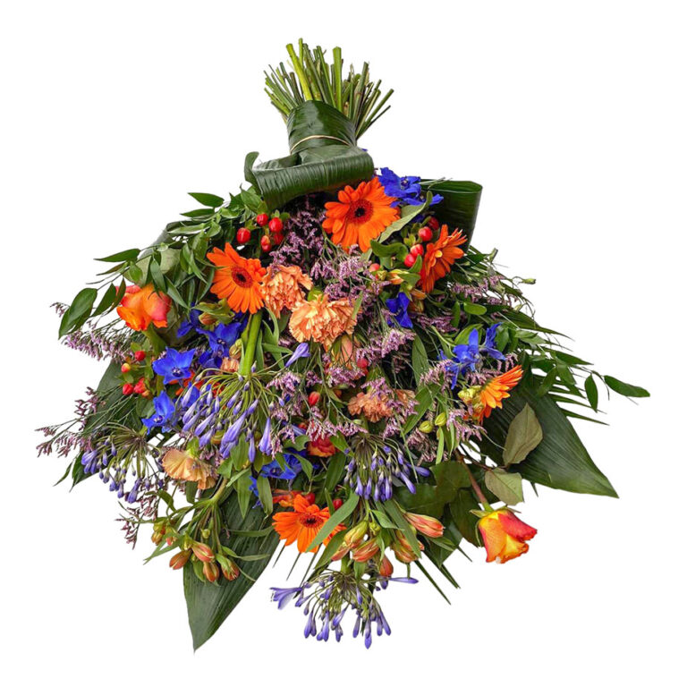 rouwboeket met lint | TOP rouwstuk | witte rouwboeketten, uitvaart ...