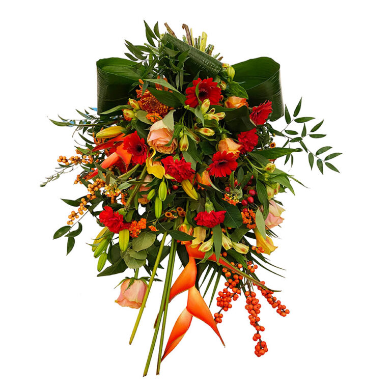 rouwboeket met lint | TOP rouwstuk | witte rouwboeketten, uitvaart ...