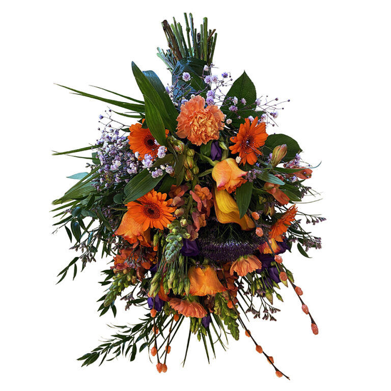 rouwboeket met lint | TOP rouwstuk | witte rouwboeketten, uitvaart ...